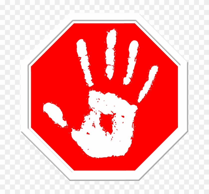 Yellow Stop Sign With Hand